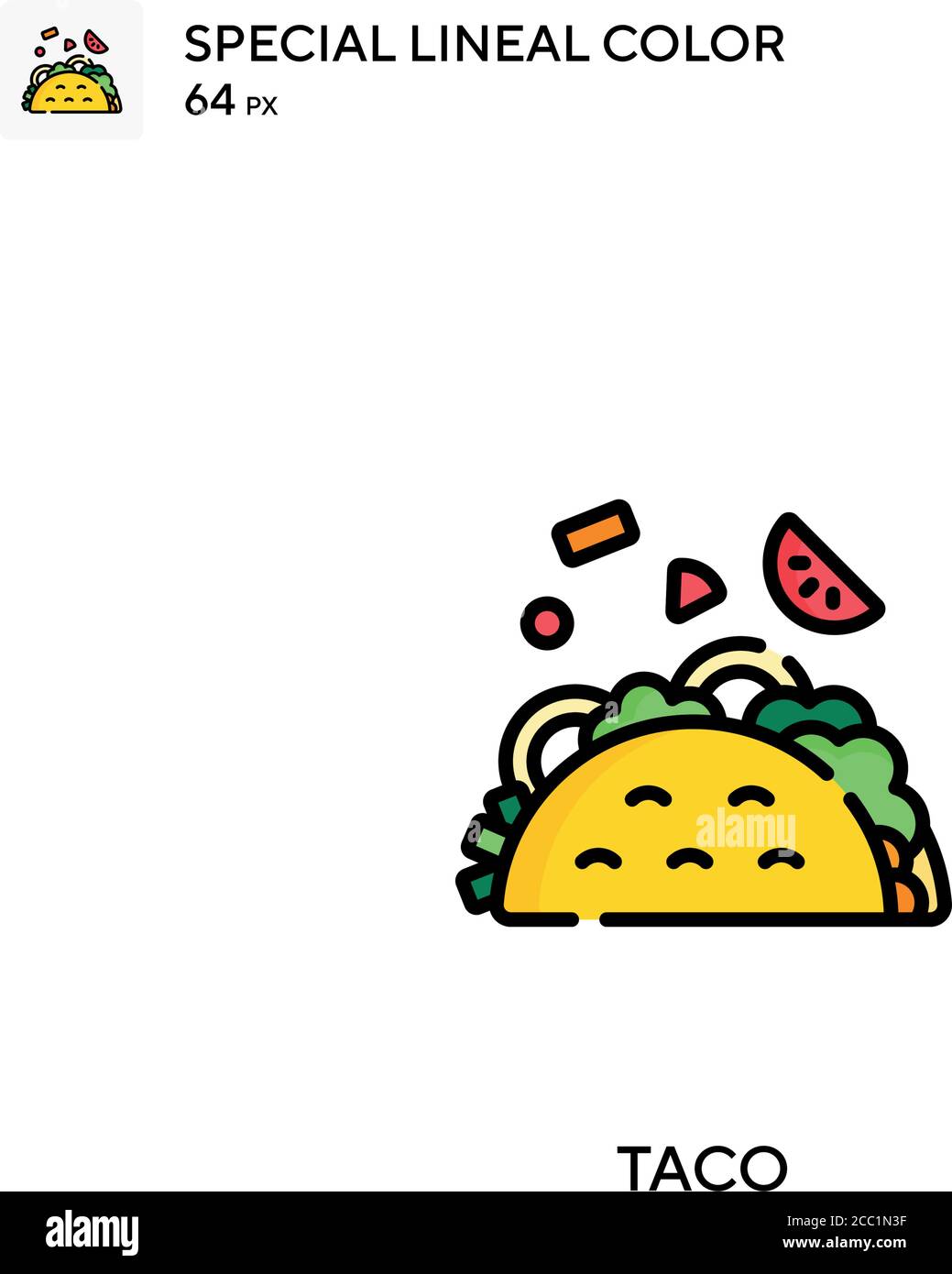 Taco Special lineal color vector icon. Taco icons for your business ...