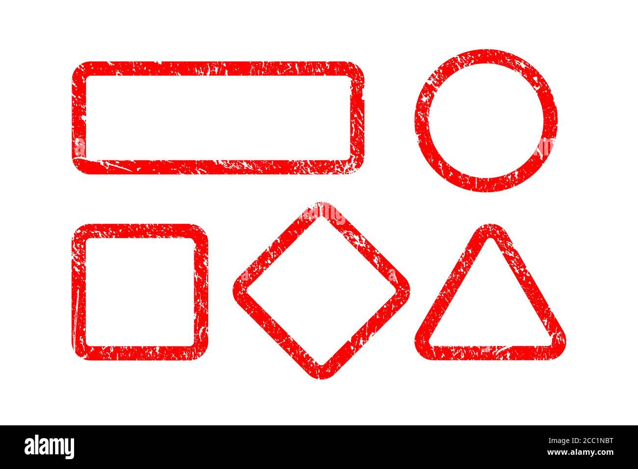 Vector Illustration red blank geometrical frames in grunge texture ...