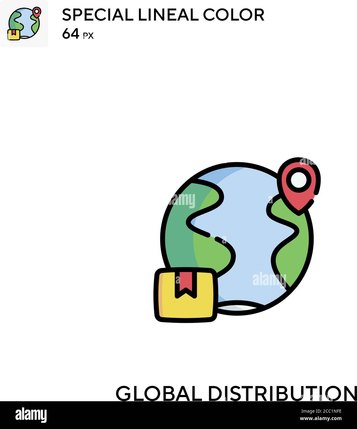 Global distribution Special lineal color vector icon. Global ...
