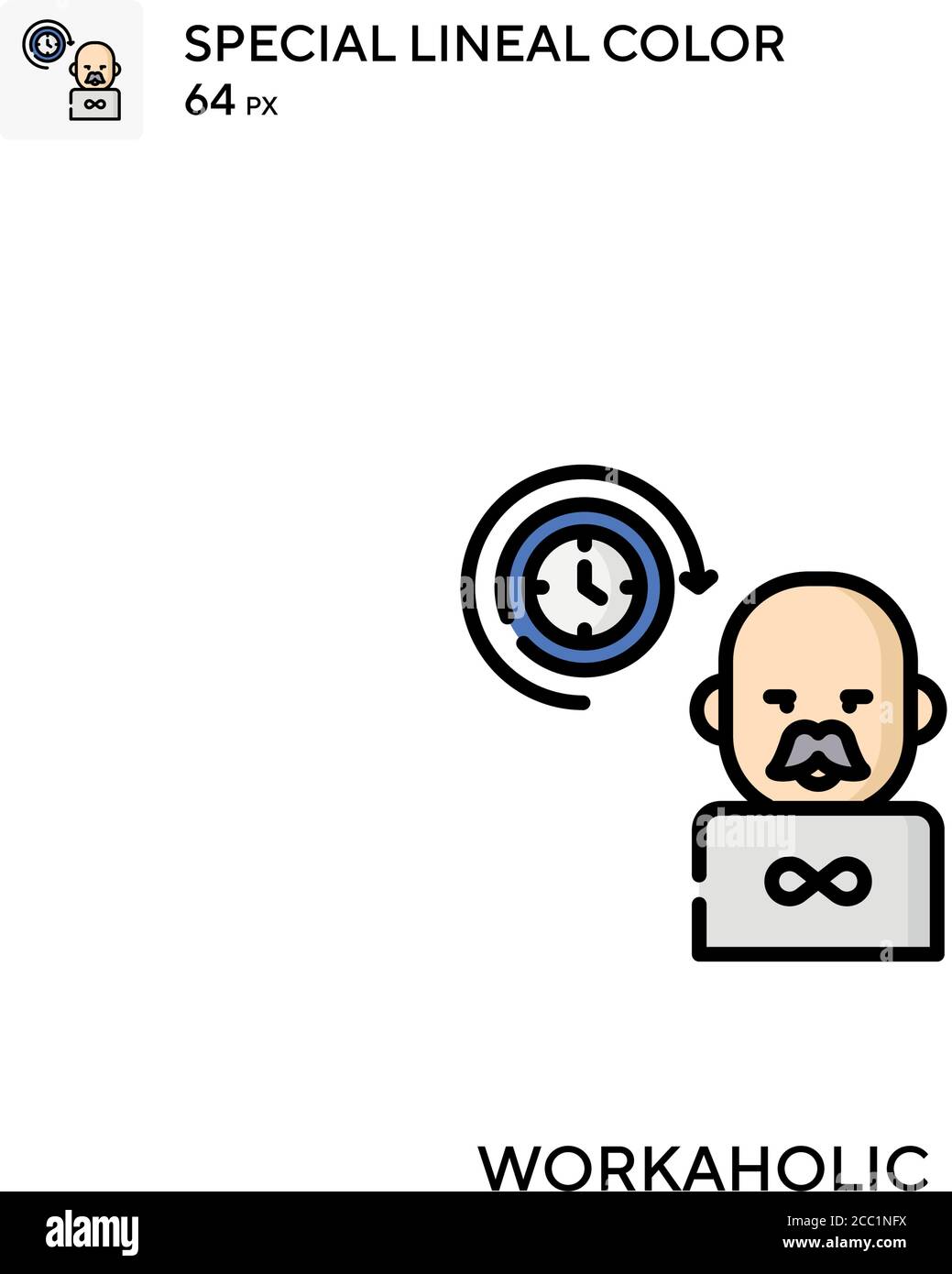 Workaholic Special lineal color vector icon. Workaholic icons for your ...
