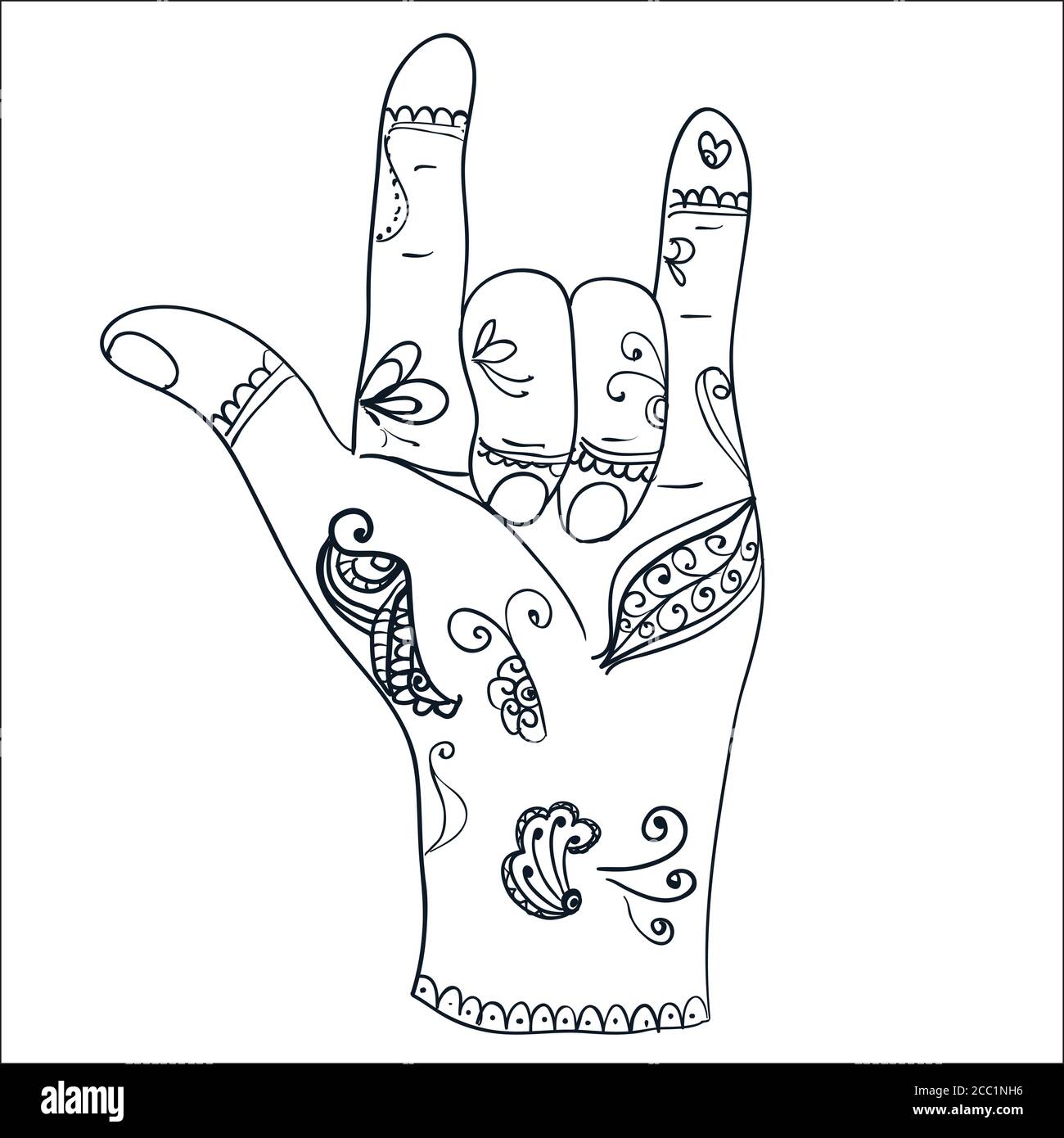 Vector Indian mudra positions of hands and fingers outline insignia ...