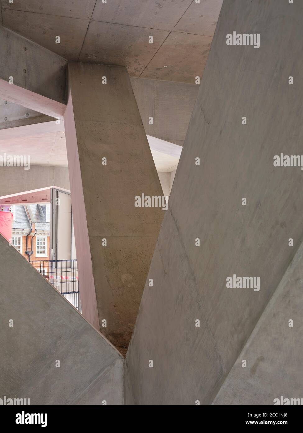 View of concrete tree-like structures. The Marshall Building LSE ...