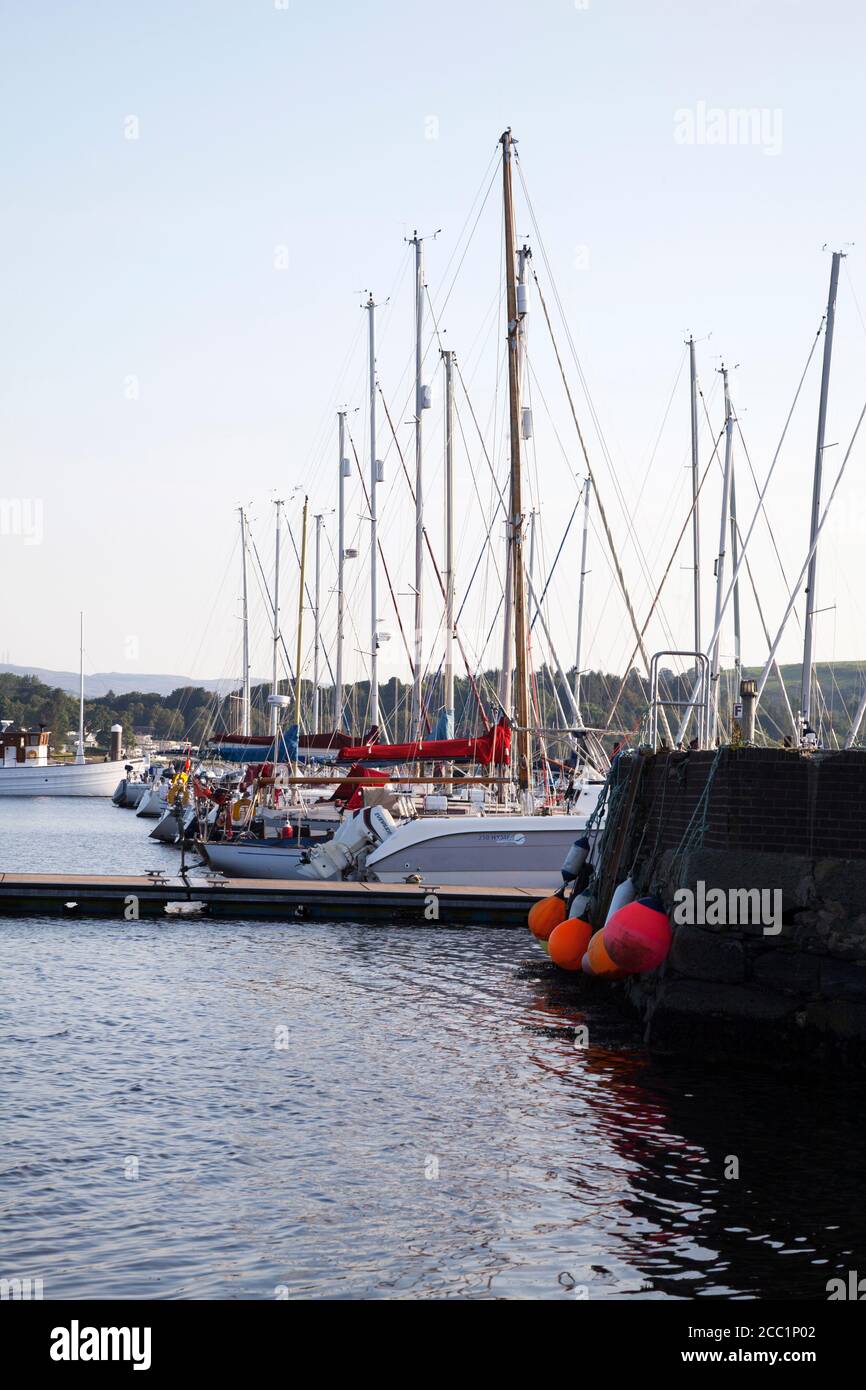 View of the Rhu Marina on the Gareloch, Scotland with motor cruisers ...