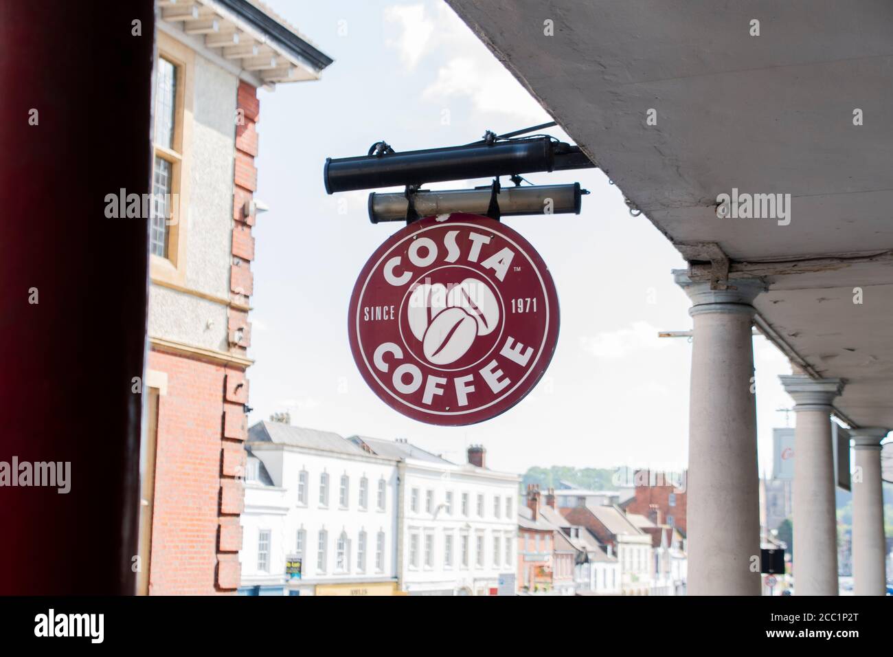 Costa coffee sign close up on Marlborough high street Stock Photo - Alamy