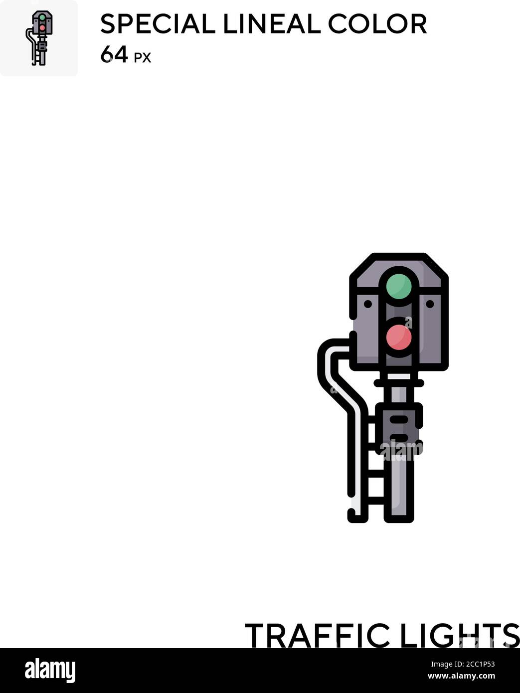 Traffic lights Special lineal color vector icon. Traffic lights icons ...