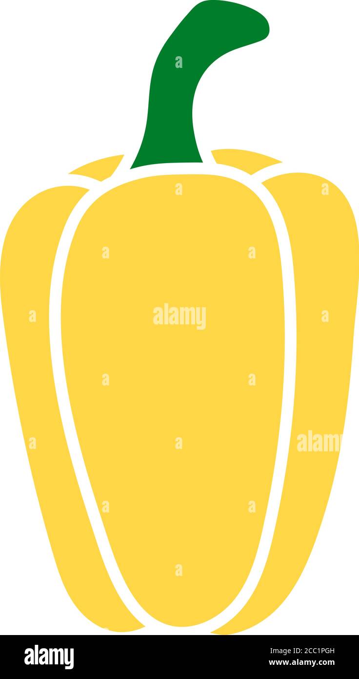 Pepper Icon. Flat Color Design. Vector Illustration Stock Vector Image ...