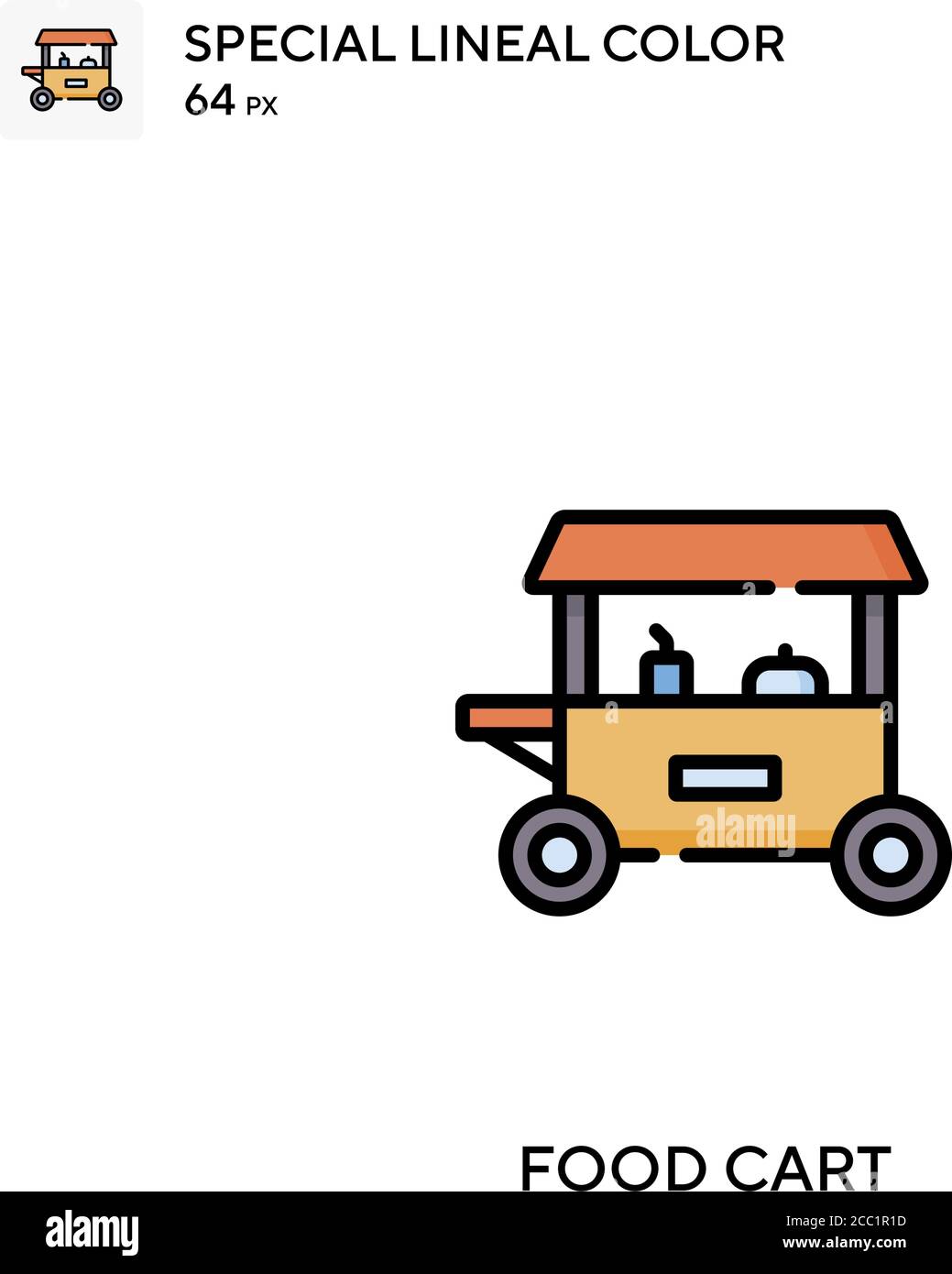 Food cart Special lineal color vector icon. Food cart icons for your ...