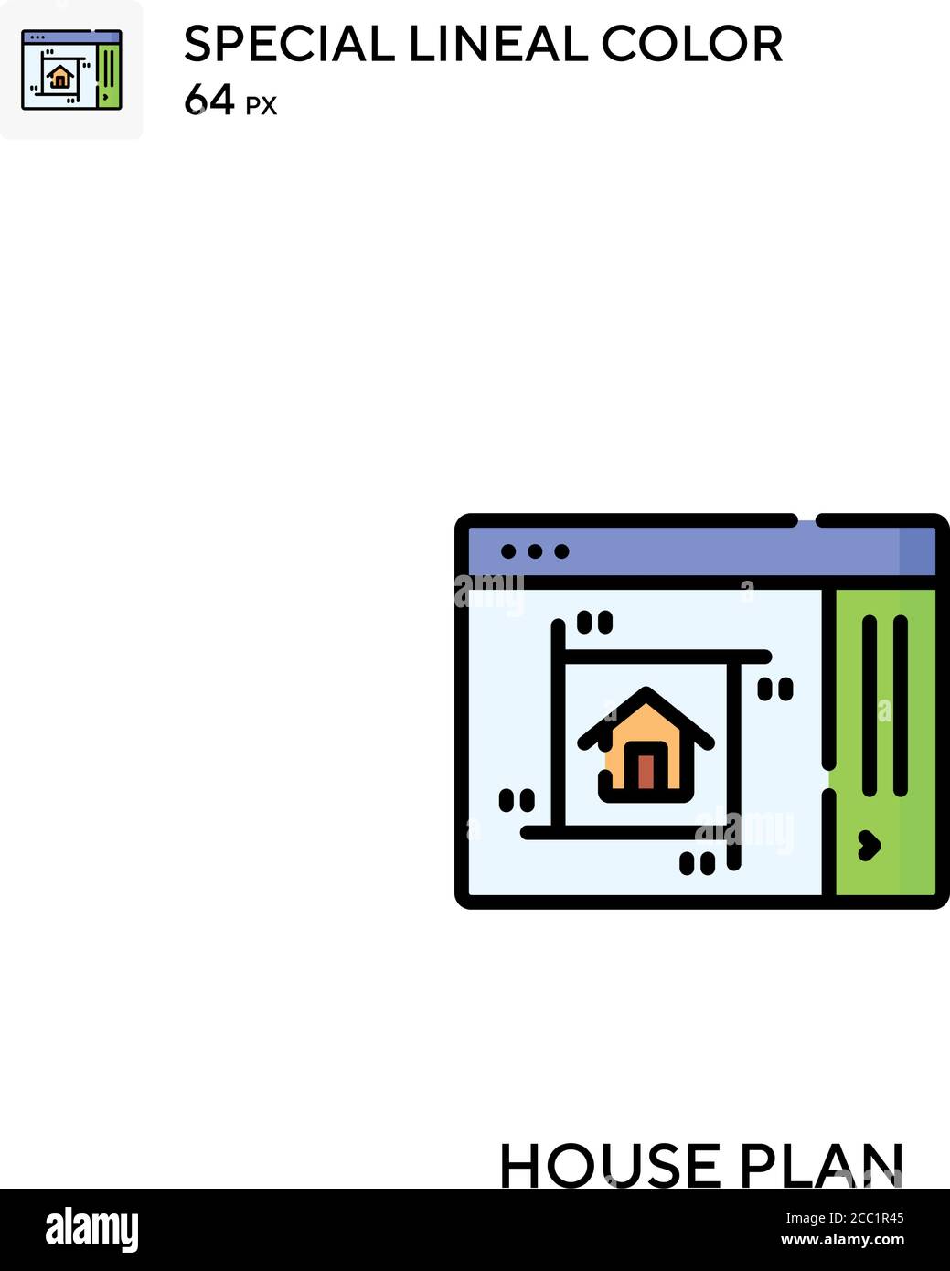House plan Special lineal color vector icon. House plan icons for your ...