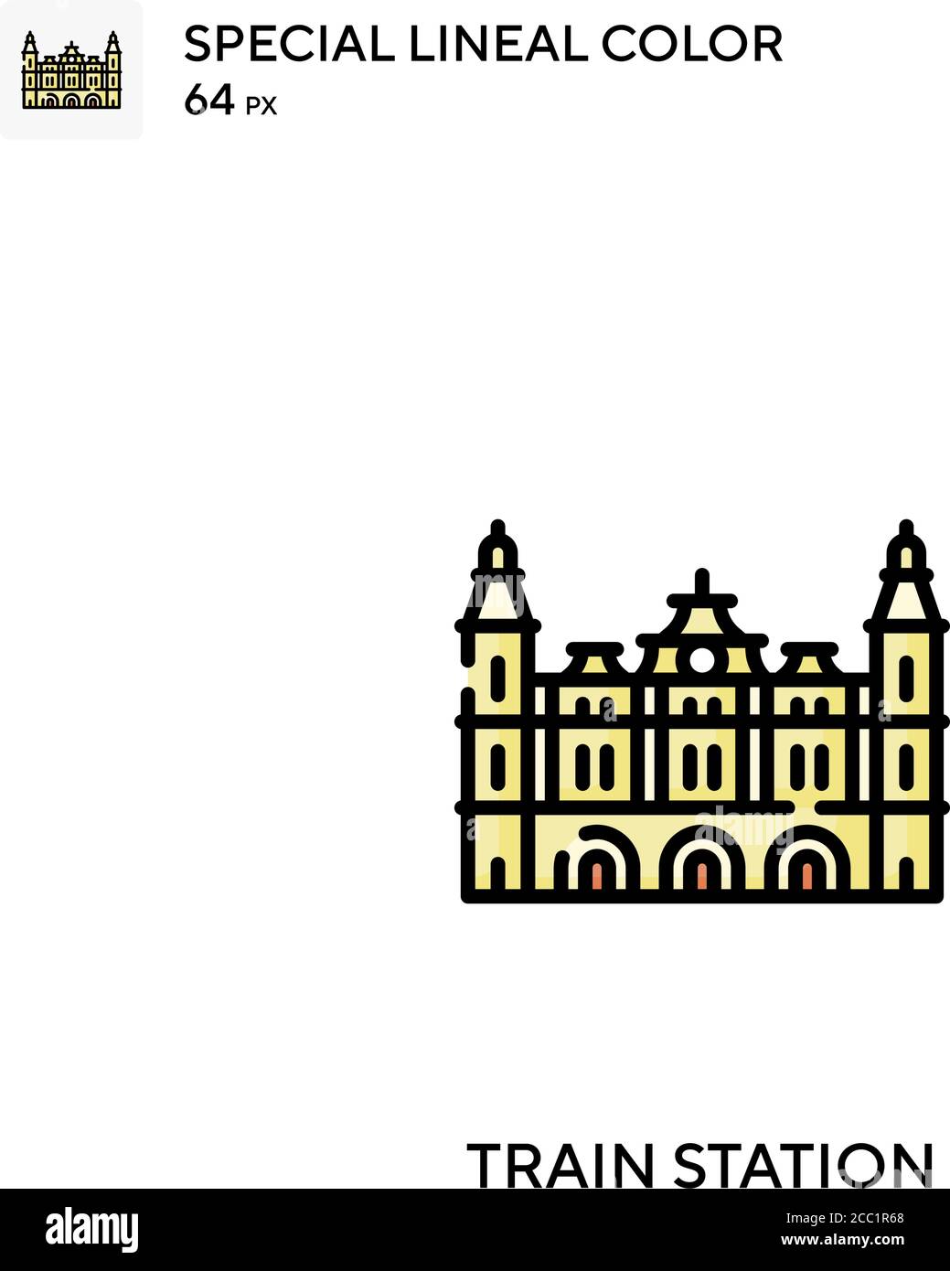 Train station Special lineal color vector icon. Train station icons for ...