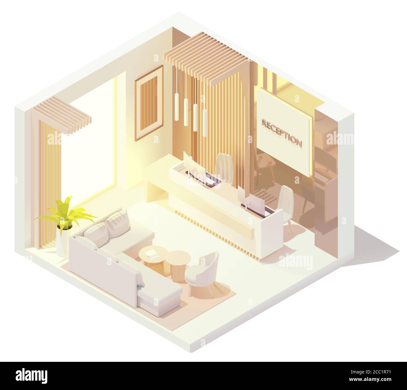 Vector isometric office reception Stock Vector Image & Art - Alamy