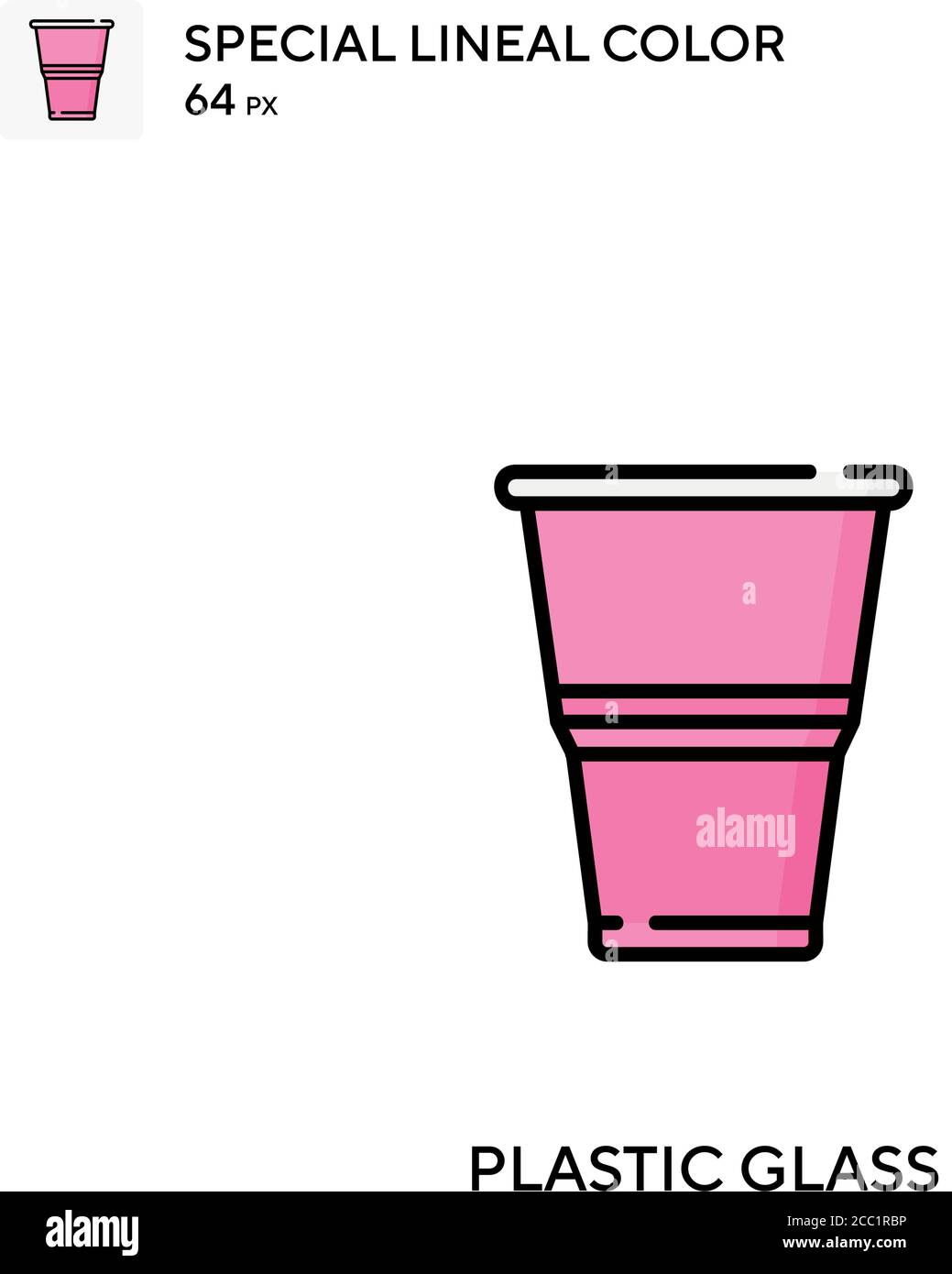 Plastic glass Special lineal color vector icon. Plastic glass icons for ...