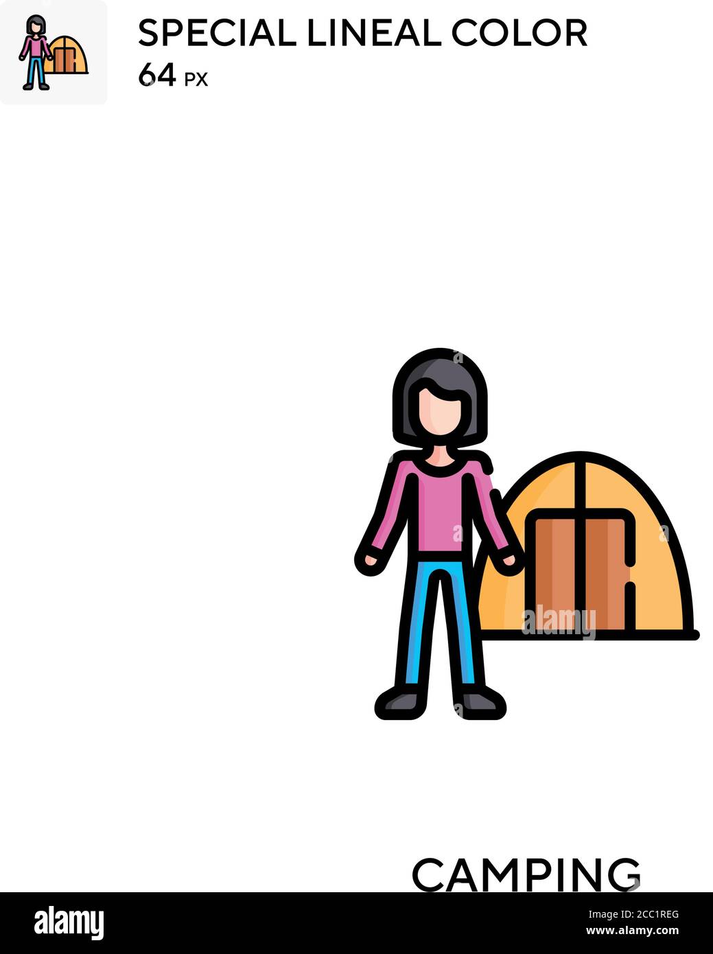 Camping Special lineal color vector icon. Camping icons for your ...