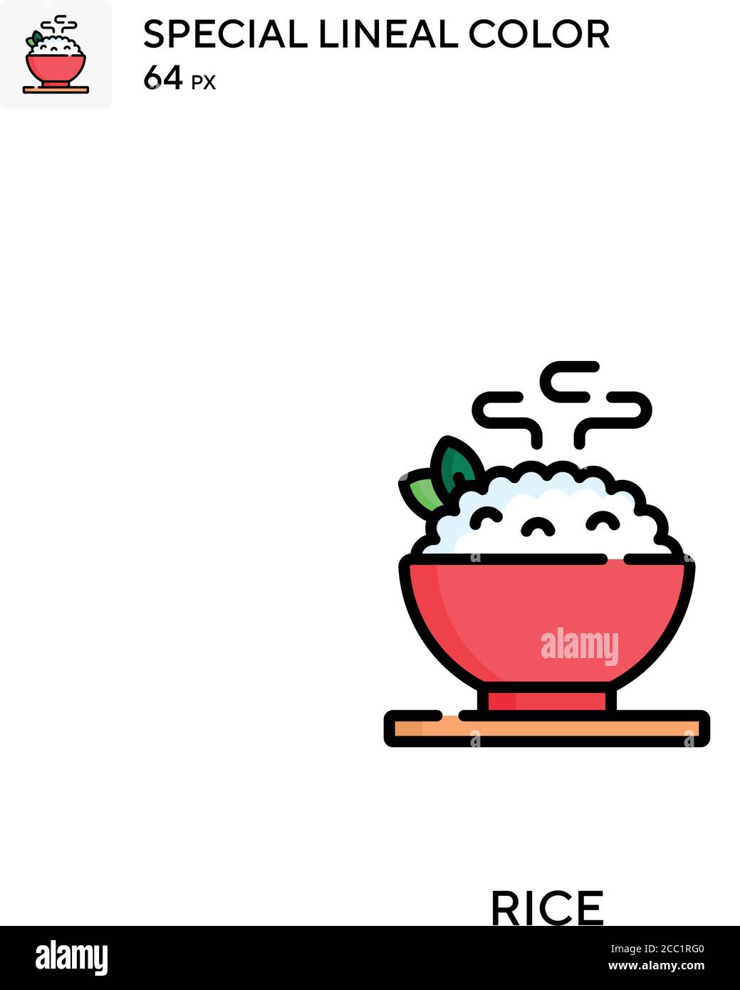 Rice Special lineal color vector icon. Rice icons for your business ...