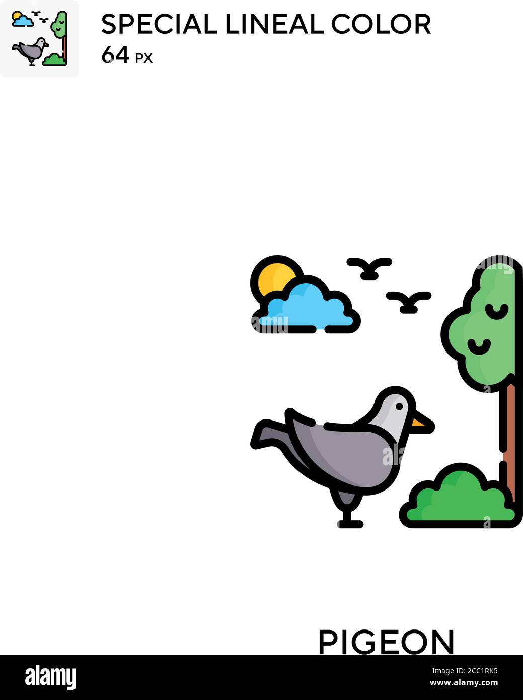 Pigeon Special lineal color vector icon. Pigeon icons for your business project Stock Vector ...