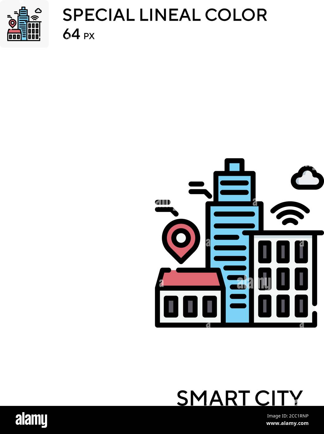 Smart city Special lineal color vector icon. Smart city icons for your ...