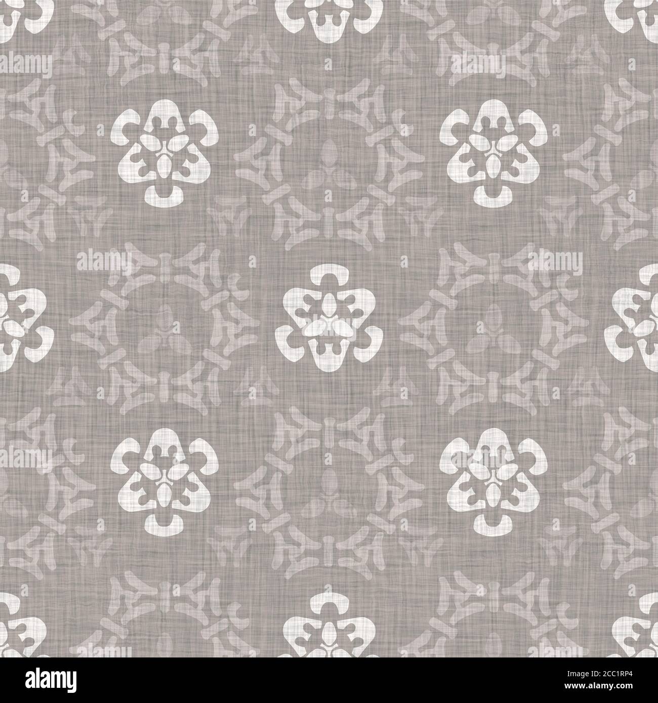 Natural gray french woven linen damask texture background. Old ecru ...