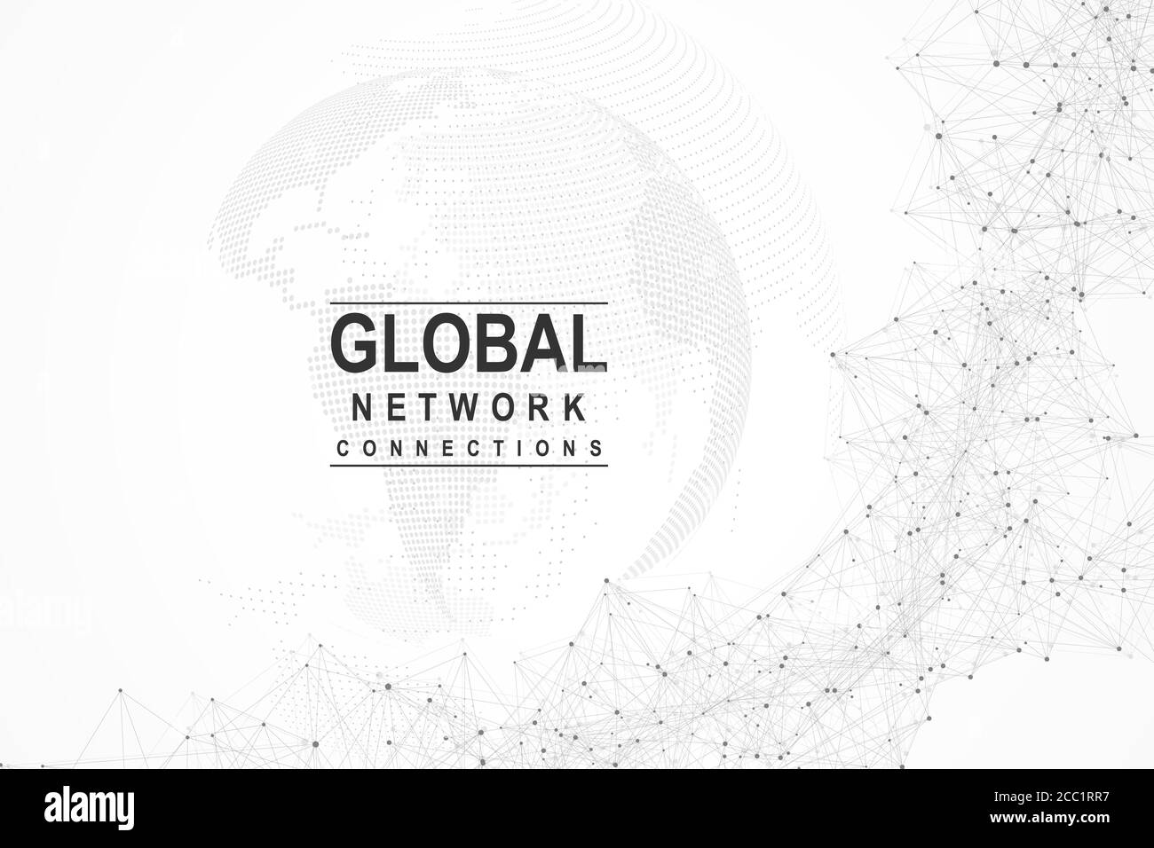 Global network connection. World map point and line composition concept ...