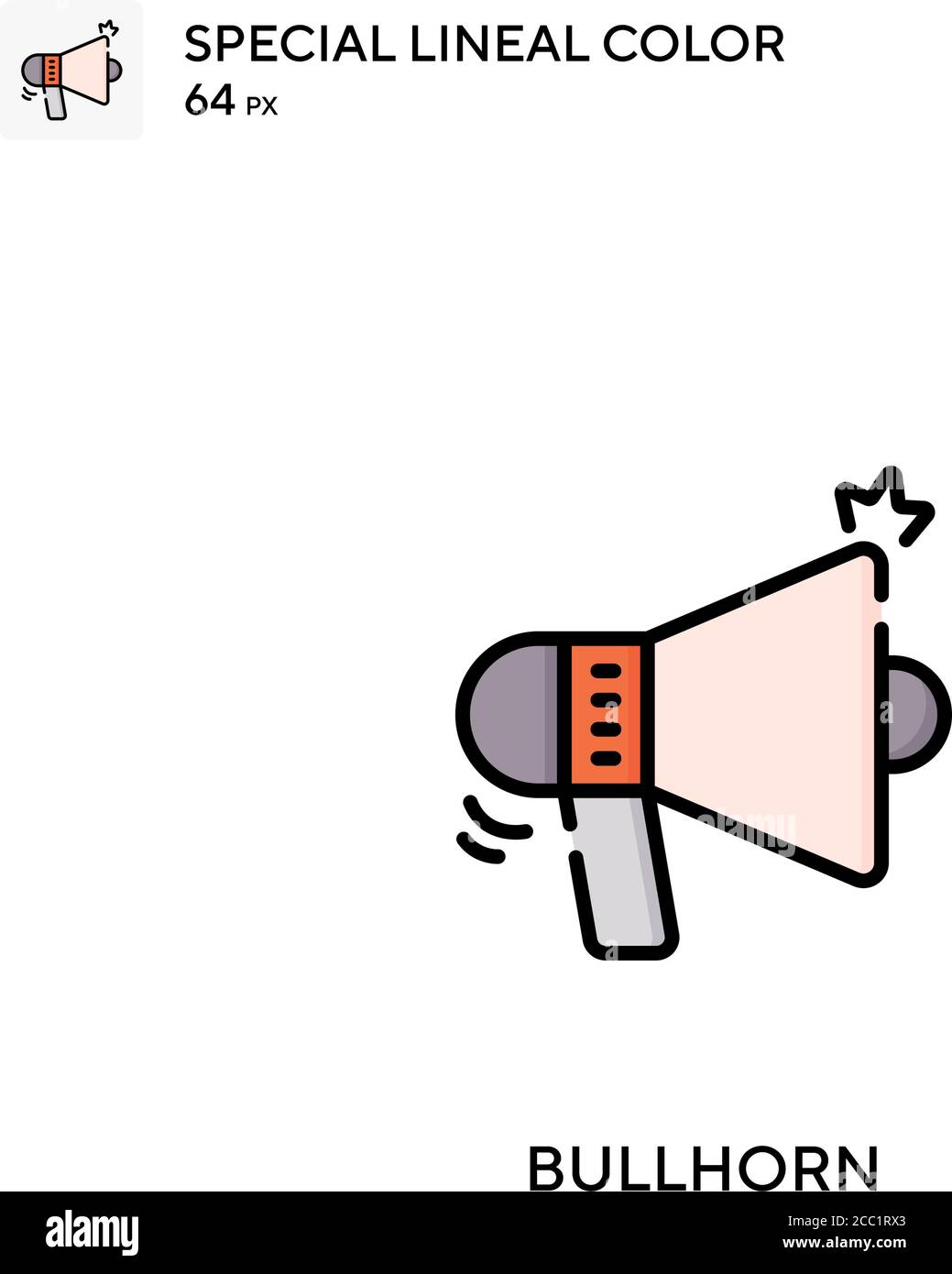 Bullhorn Special lineal color vector icon. Bullhorn icons for your ...