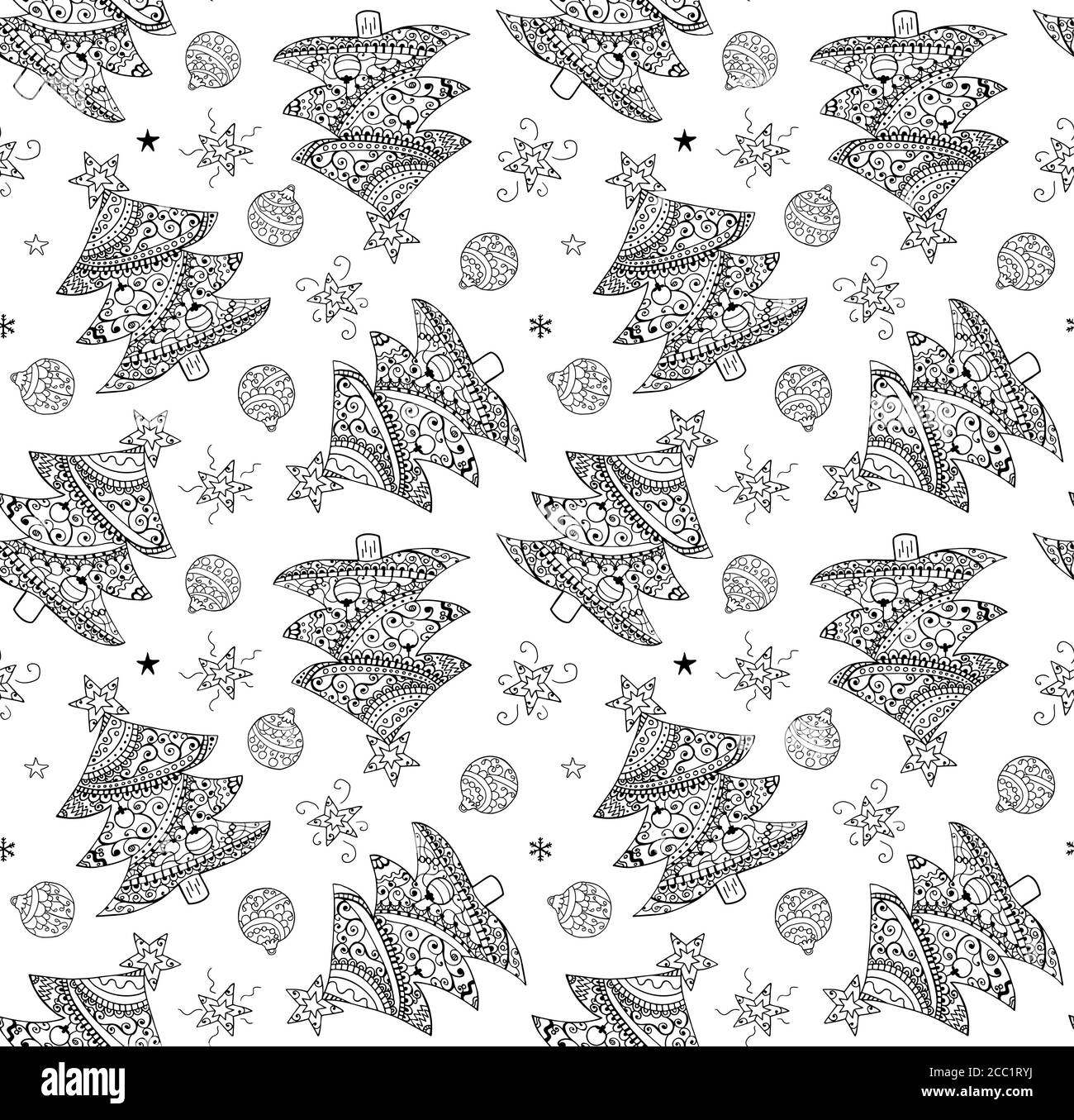 Christmas pattern seamless made Black and White Stock Photos & Images ...