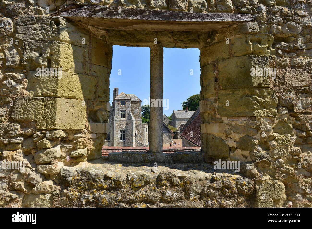 Glassless window at a castle in the UK Stock Photo - Alamy