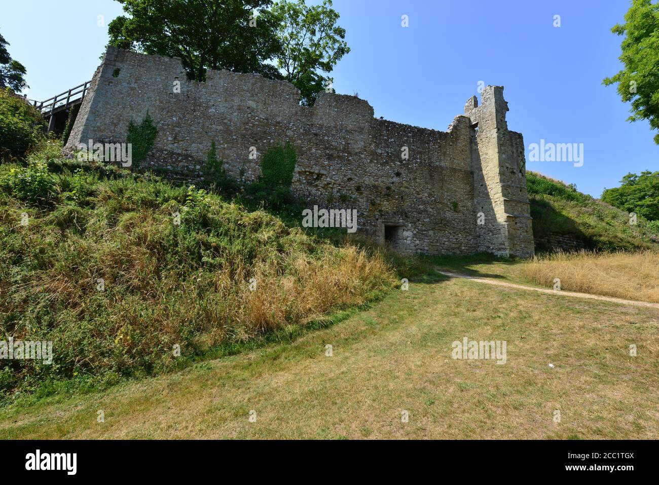 The outer walls of a castle in the UK Stock Photo - Alamy
