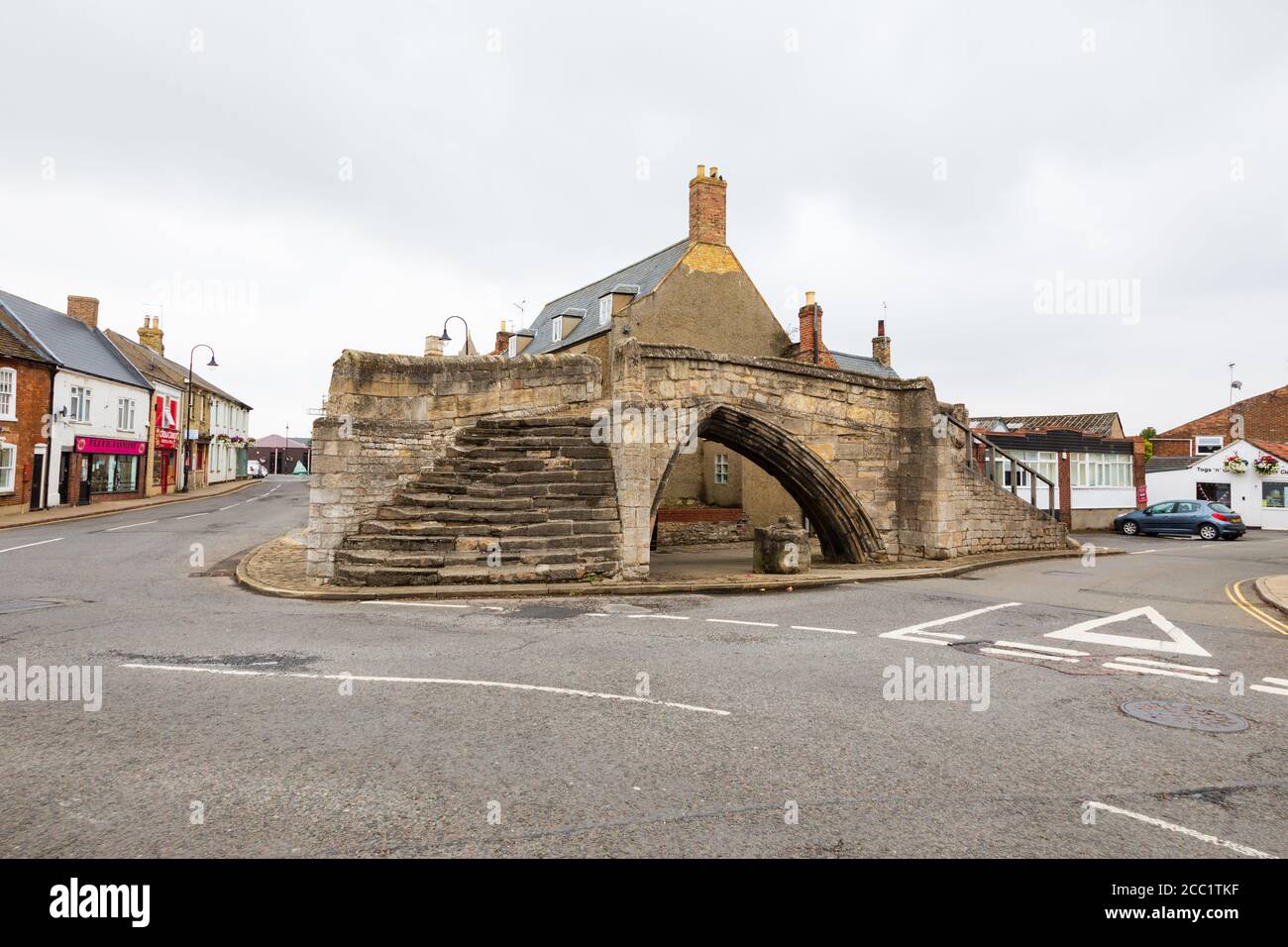 14th century Trinity Bridge, Crowland, Croyland, Lincolnshire, England ...