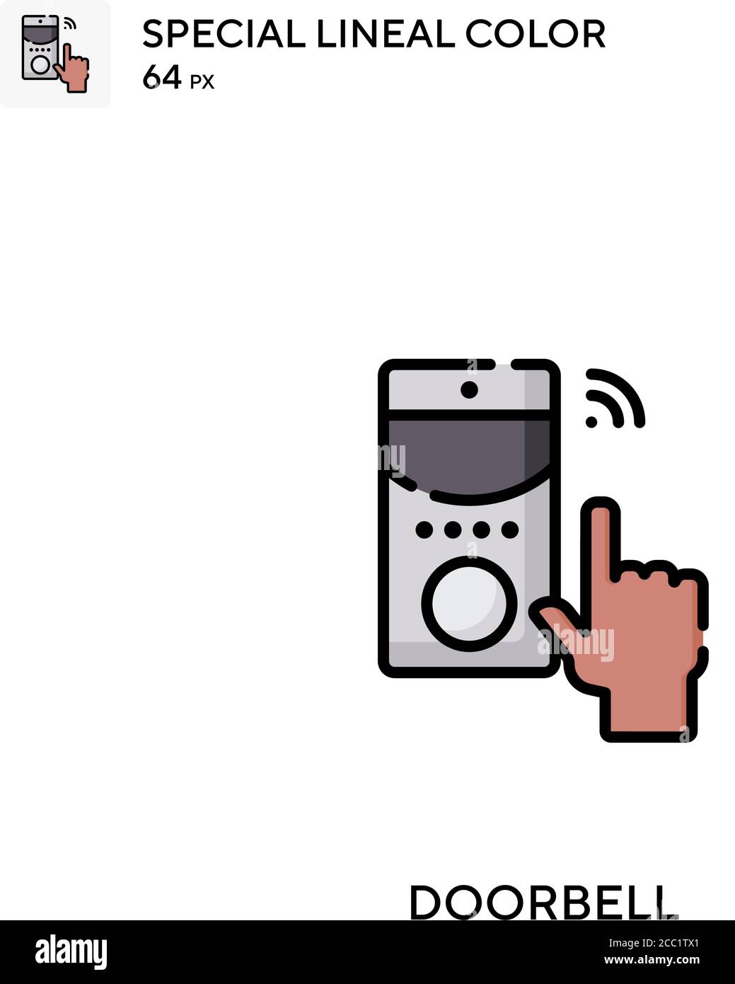 Doorbell Special lineal color vector icon. Doorbell icons for your ...