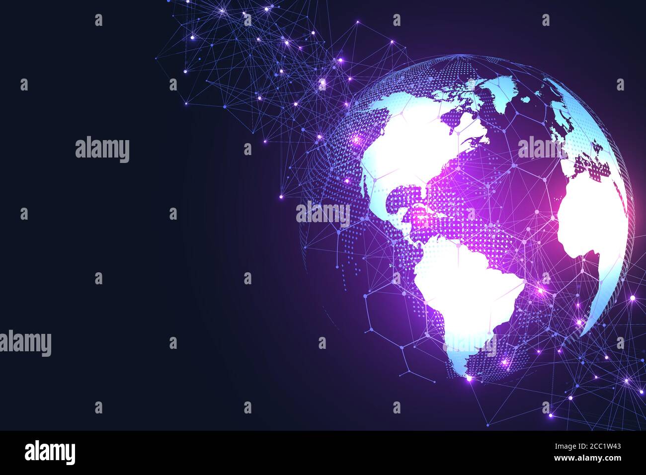 Global network connection. World map point and line composition concept ...