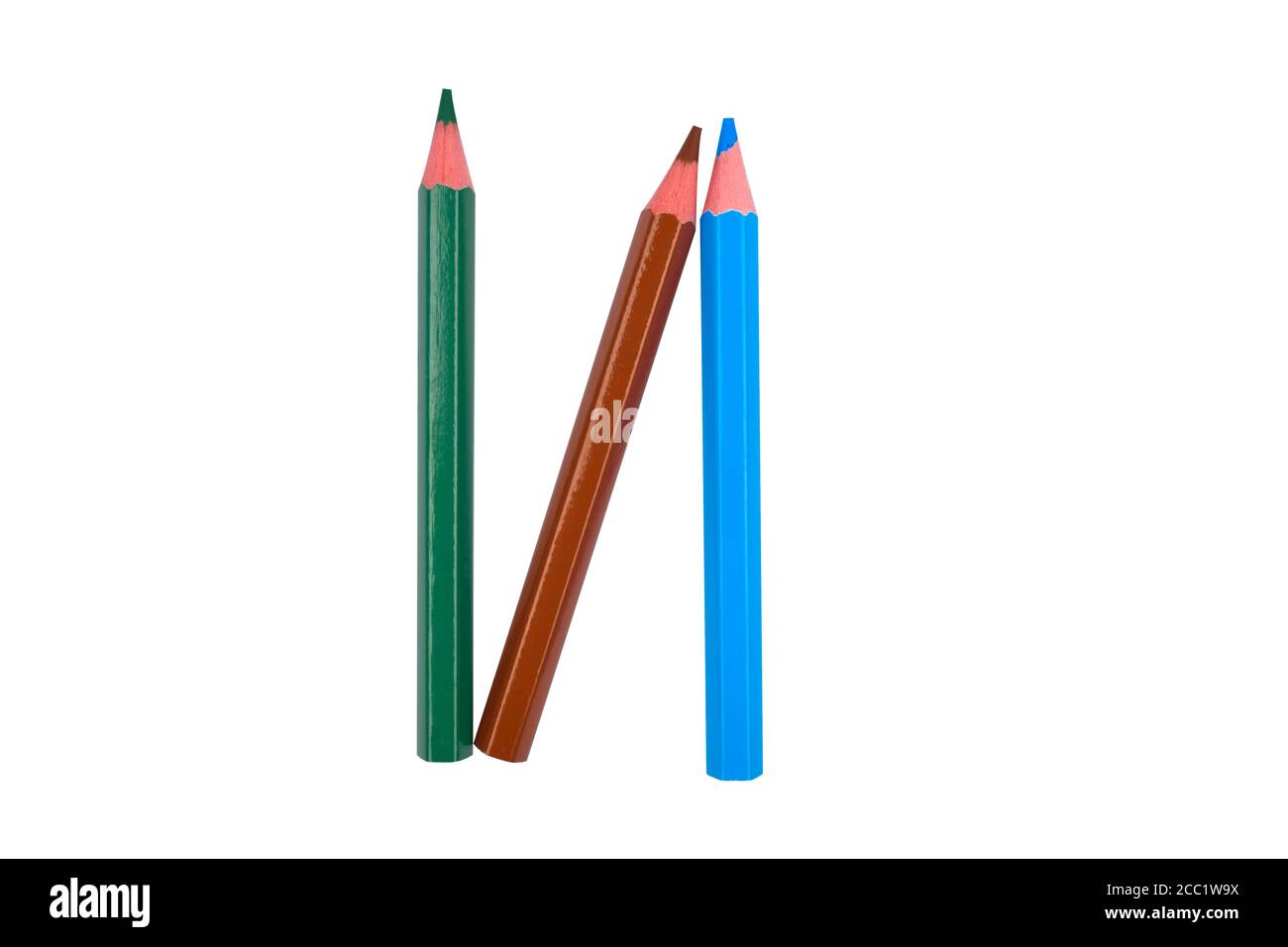 N letter written with some different colored wood pencil crayons on ...