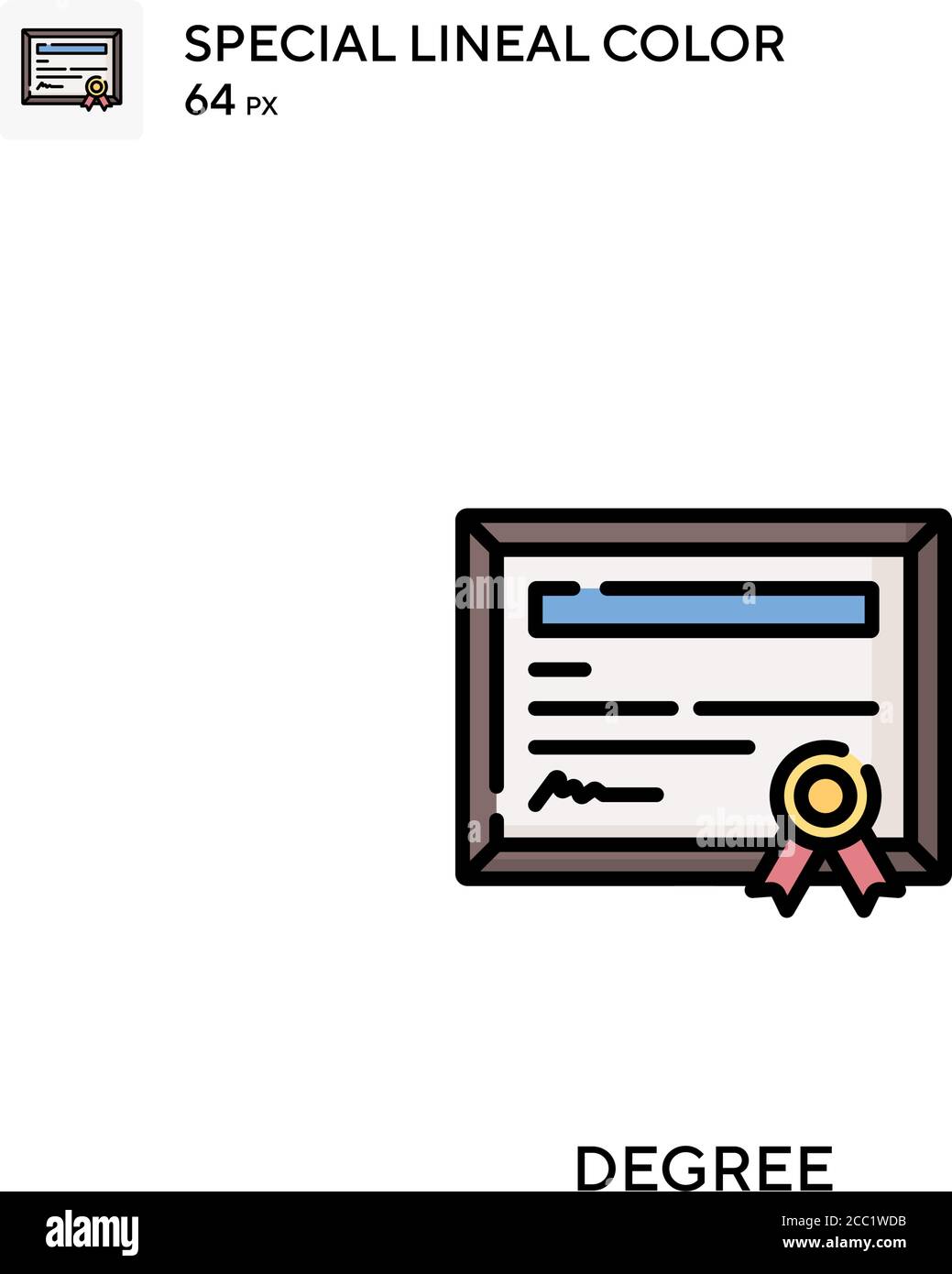 Degree Special lineal color vector icon. Degree icons for your business ...