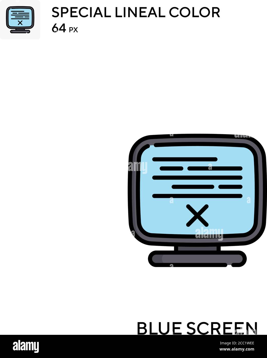 Blue screen Special lineal color vector icon. Blue screen icons for ...