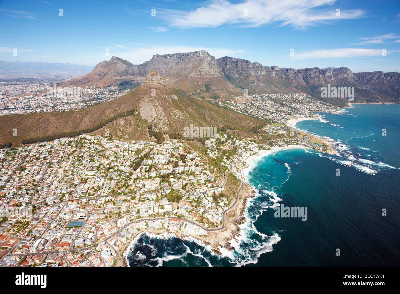 South Africa, Cape Town, Aerial view of city on island Stock Photo - Alamy