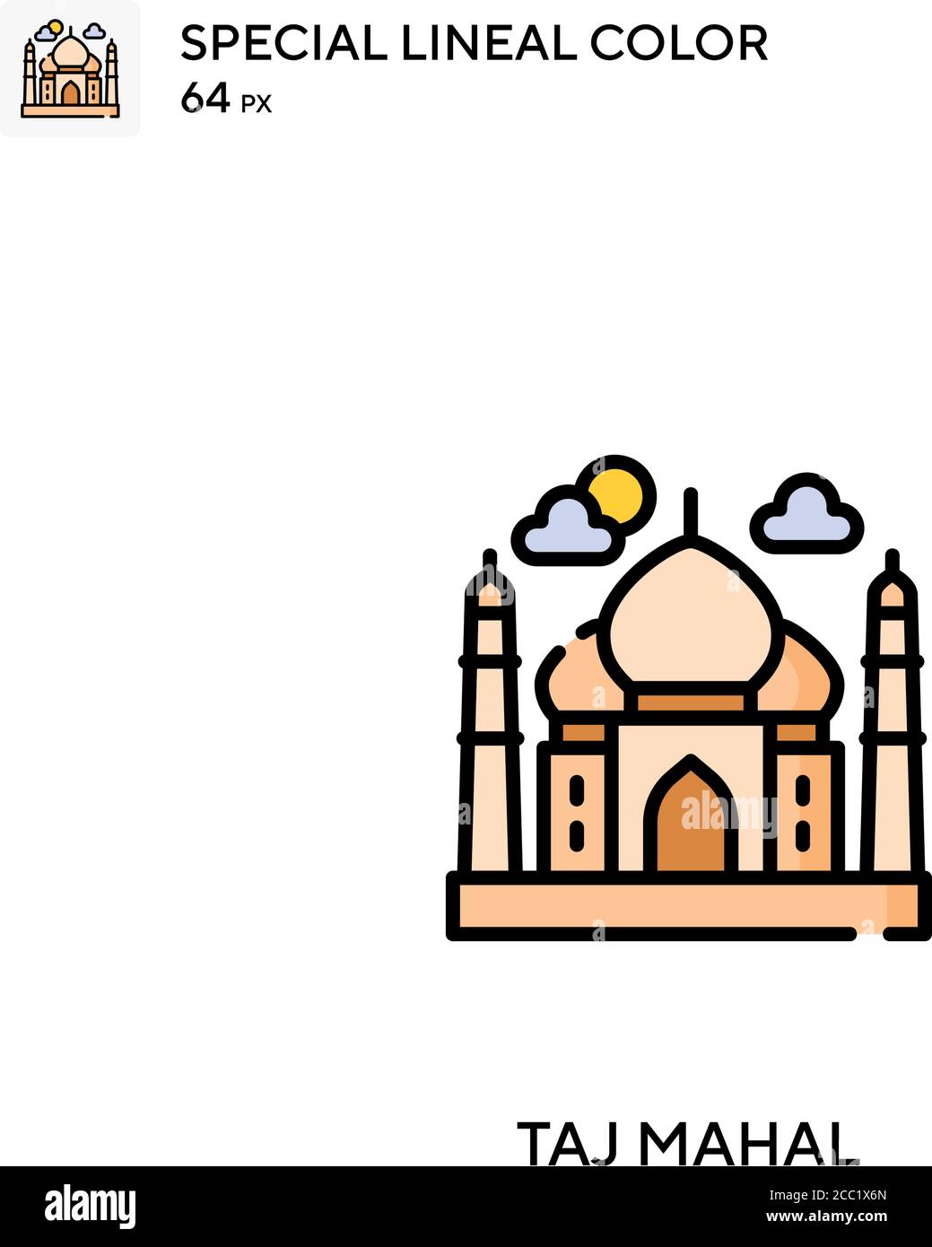Taj mahal Special lineal color vector icon. Taj mahal icons for your ...