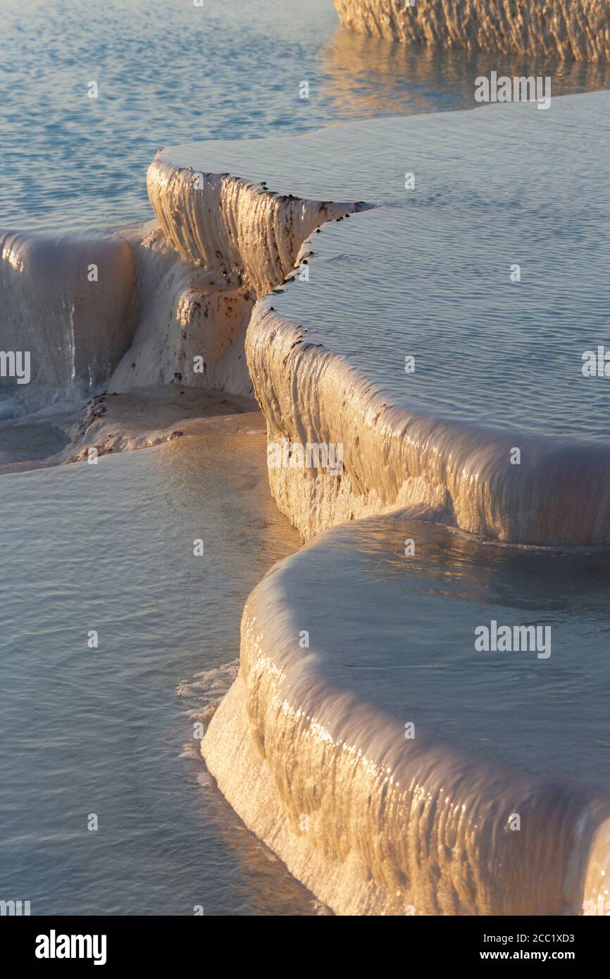 Turkey, View of Travertine terraces of Pamukkale Stock Photo - Alamy
