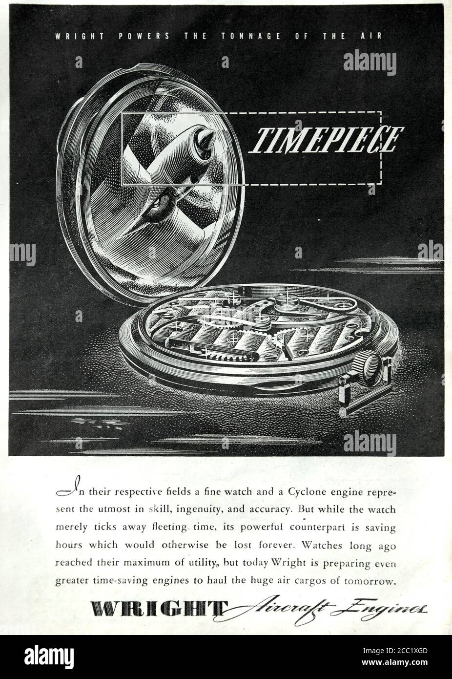 Vintage 1942 advertisement for Wright aeroplane engines Stock Photo - Alamy