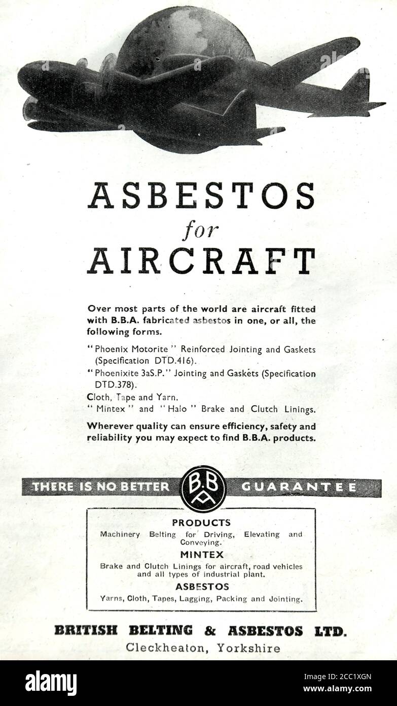 Vintage 1942 advertisement for British Belting Asbestos company ...