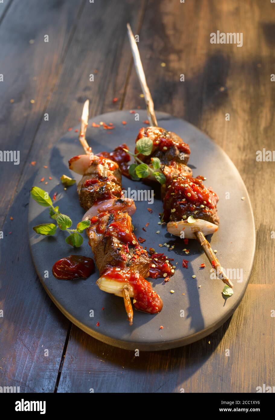 Skewer plate hi-res stock photography and images - Alamy