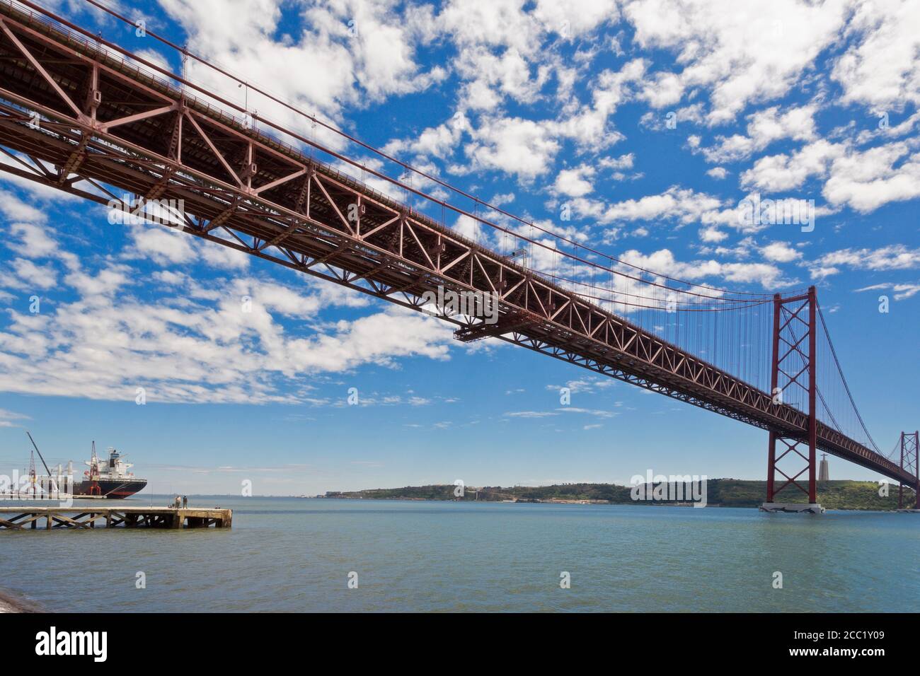 Portugal, Lisbon, Setubal, View of 25 de Abril Bridge Stock Photo - Alamy