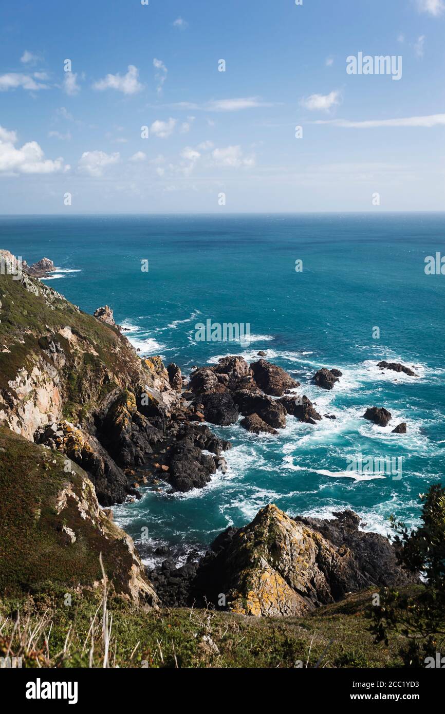 Guernsey, View of La Corbiere Stock Photo - Alamy