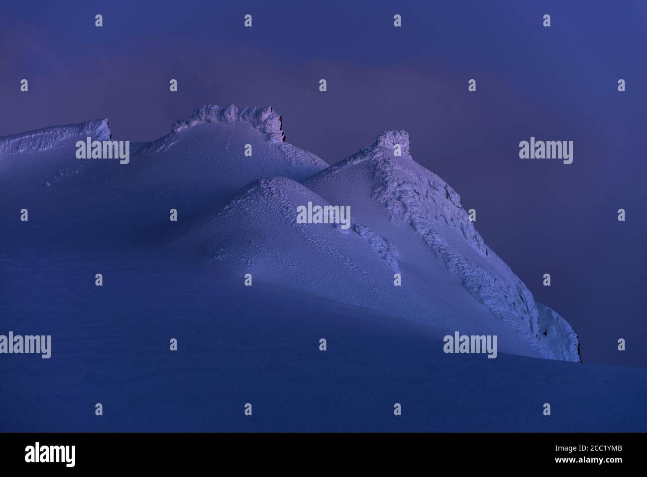 New Zealand, View of Ruapehu volcano at dusk Stock Photo - Alamy