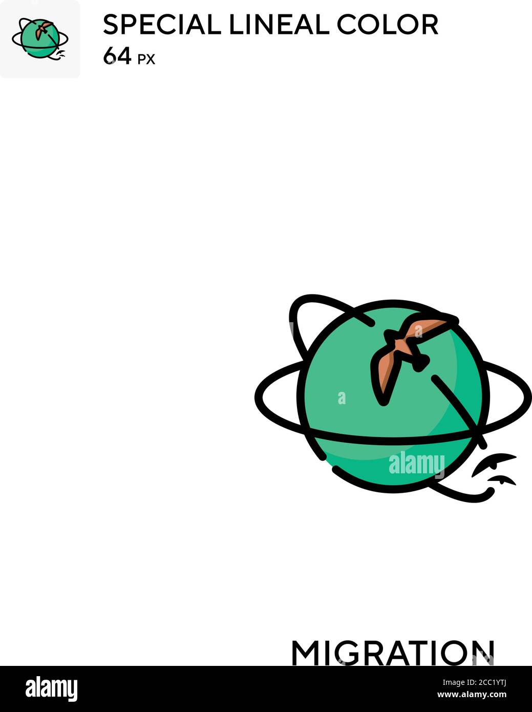 Migration Special lineal color vector icon. Migration icons for your ...