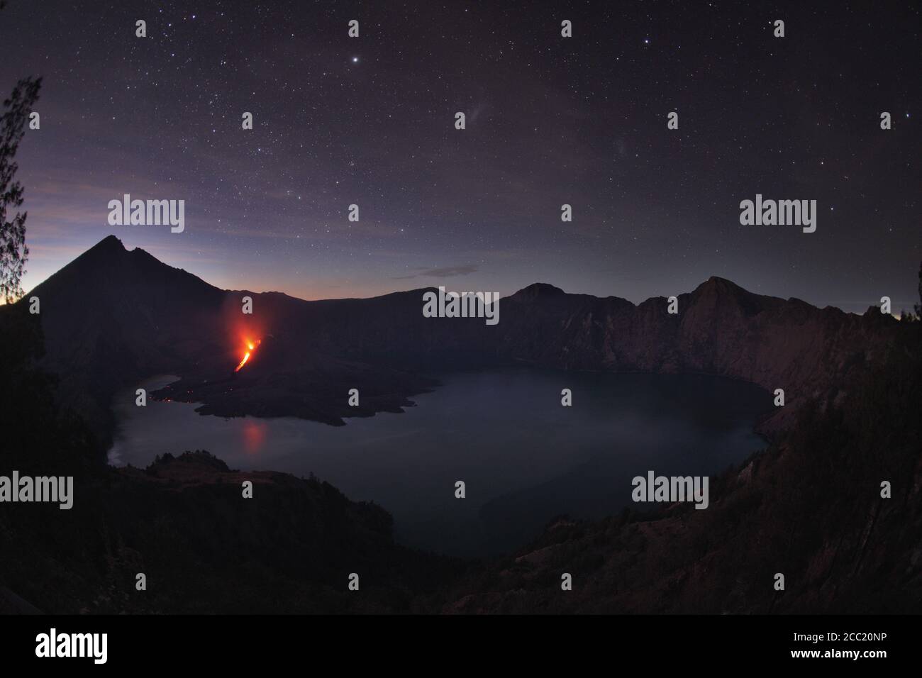 Indonesia, Lombok, Rinjani volcano at crater lake Stock Photo - Alamy