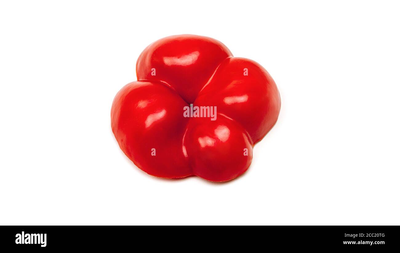 Slice of sweet red bell pepper on white background Stock Photo - Alamy