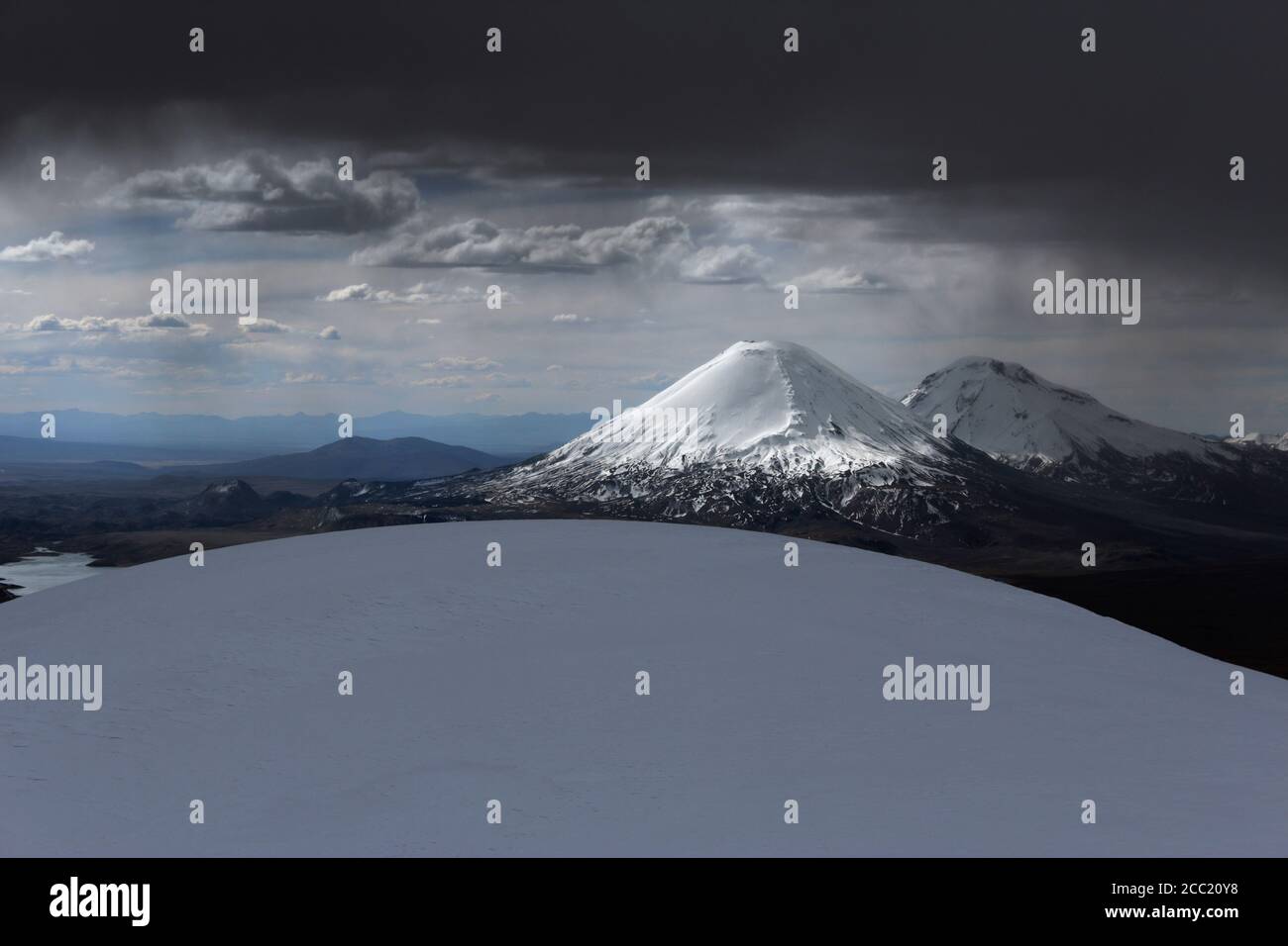 Chile, View of Guallatiri Volcano Stock Photo - Alamy