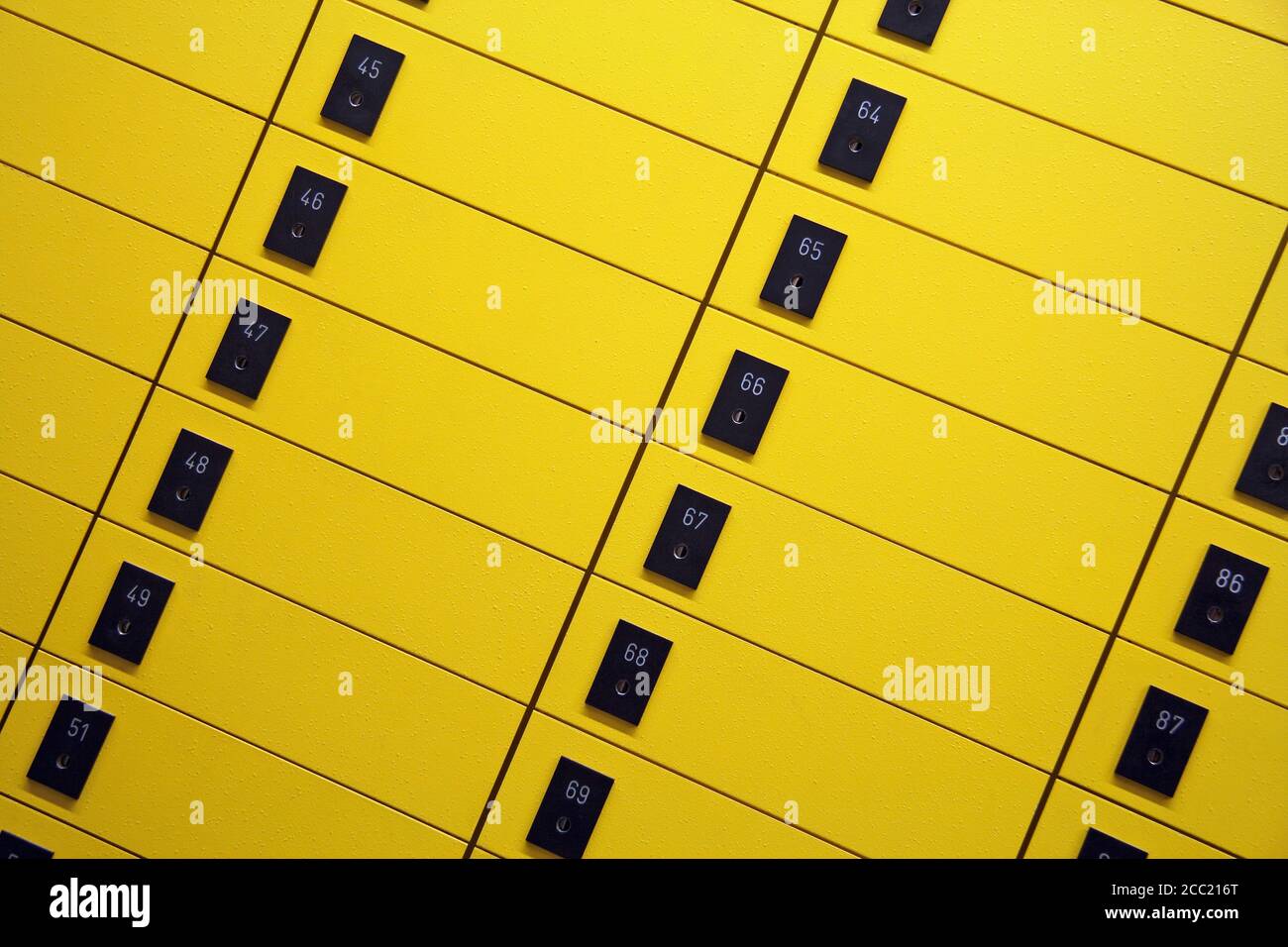 Yellow post office boxes, close-up Stock Photo - Alamy