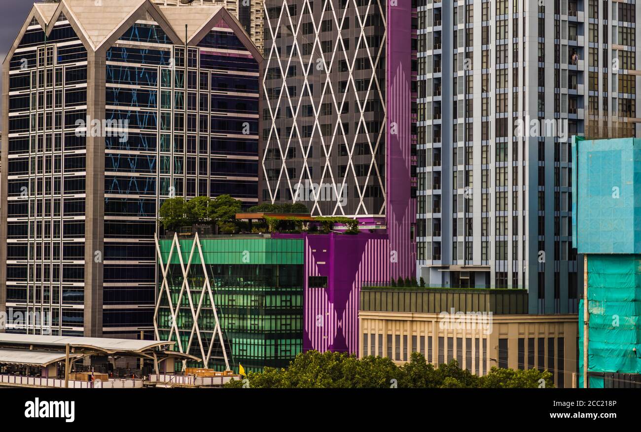Bangkok, Thailand - Aug 13, 2020 : Detail of Modern Office building in ...