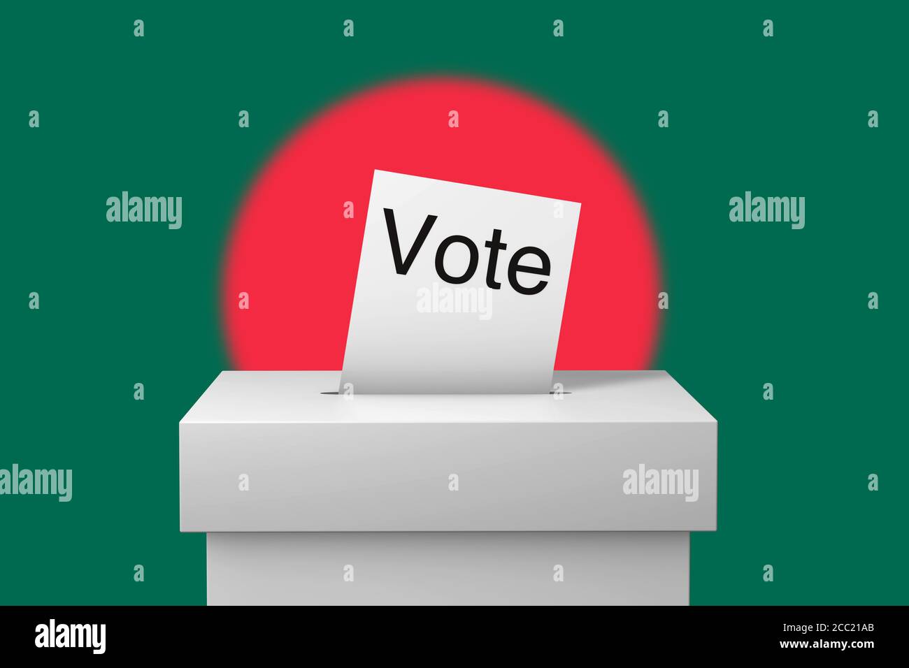 Bangladesh election ballot box and voting paper. 3D Rendering Stock ...