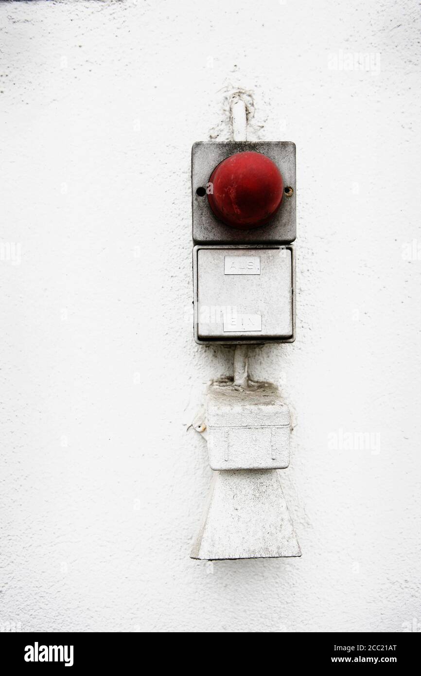 Alert button on housewall hi-res stock photography and images - Alamy