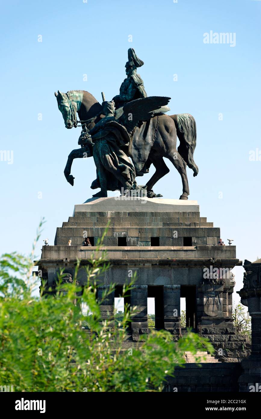View of equestrian statue of emperor wilhelm at deutsches eck hi-res ...