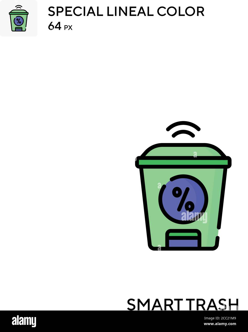 Smart trash Special lineal color vector icon. Smart trash icons for ...